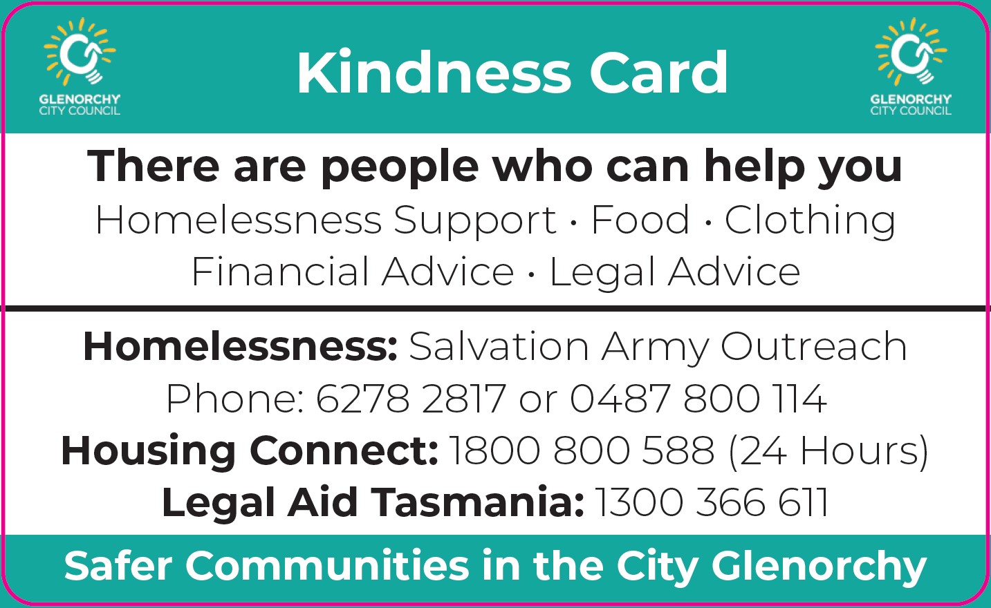 Homelessness Week 2024 | Glenorchy City Council